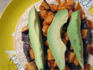 Roasted Sweet Potato + Black Bean Open-Faced Tacos – Take a Megabite