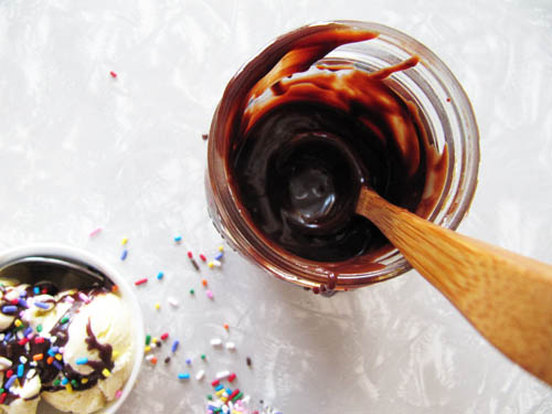 Vanilla Ice Cream + No Nonsense Hot Fudge – Take a Megabite