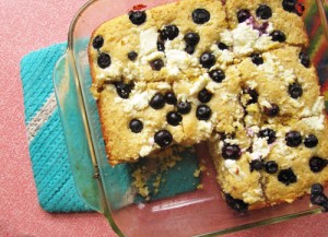 Breakfast Cornbread with Blueberries & Goat Cheese – Take a Megabite